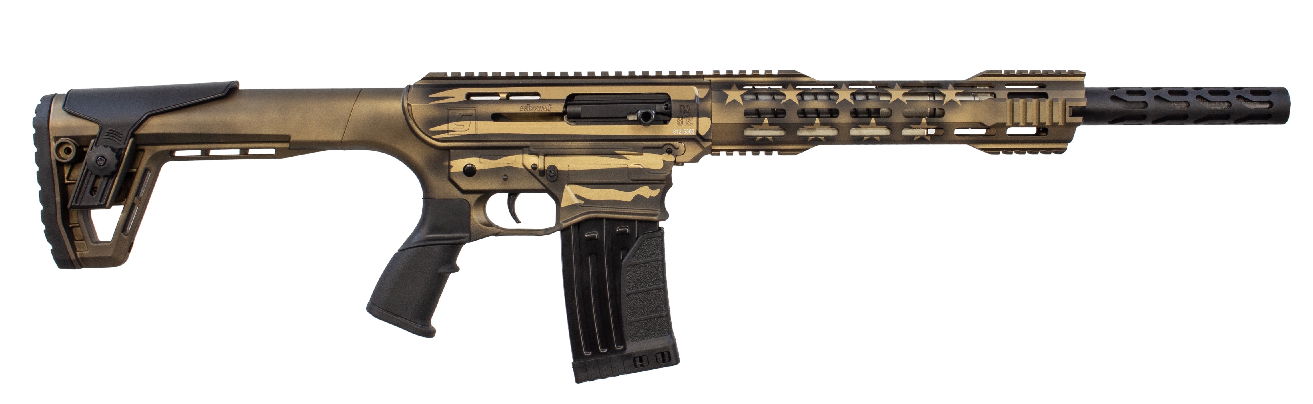 Sipahi AR 12 & BA812 Flag Retro AR Semi Auto Shotgun | 18" Barrel 12 G